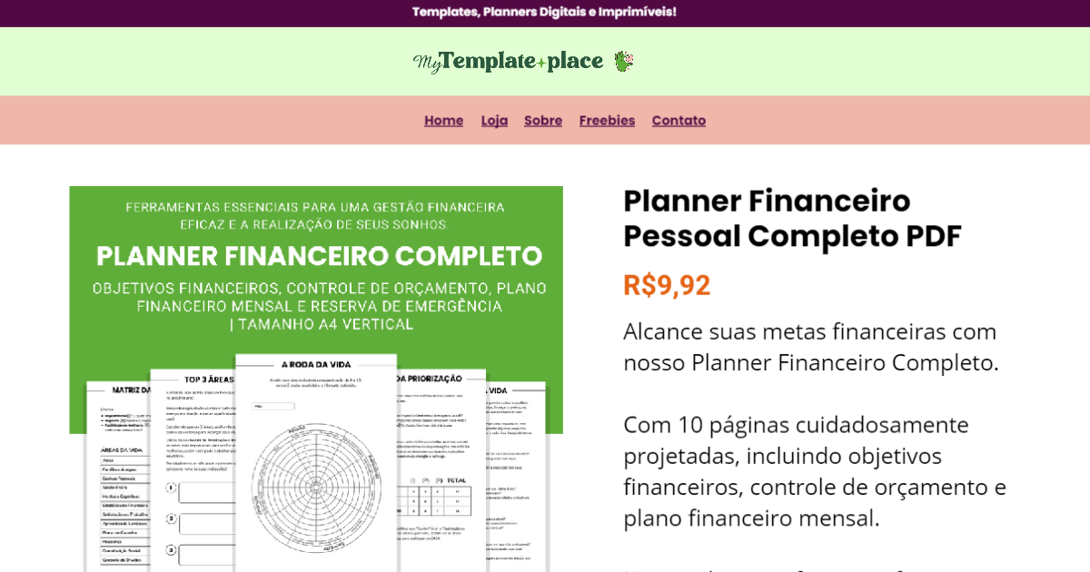 Planner financeiro PDF